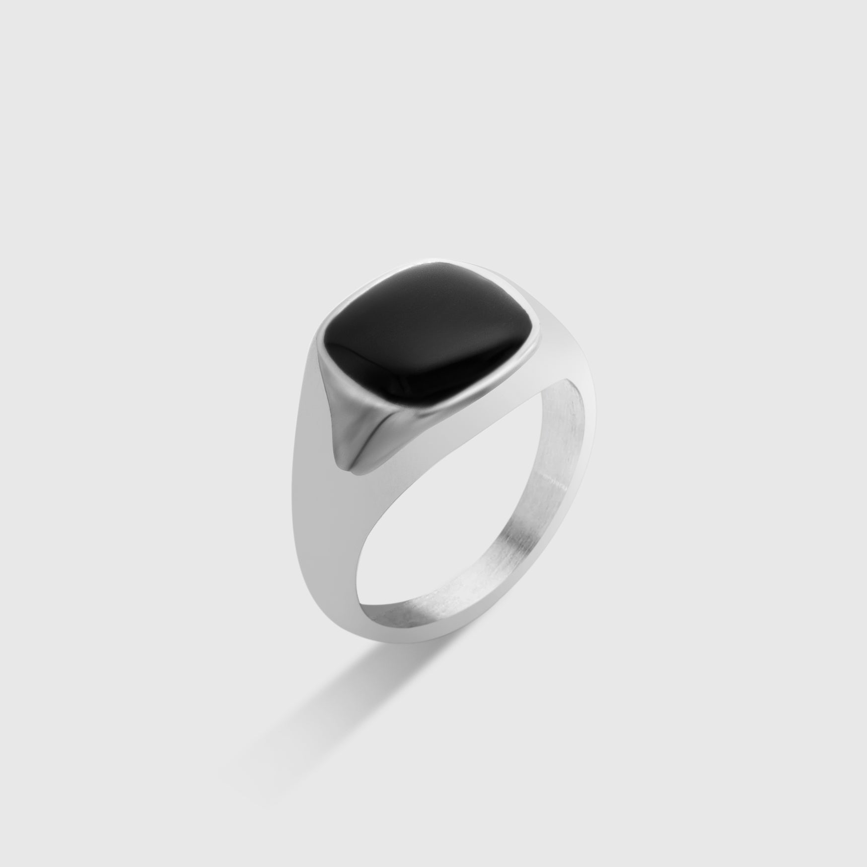 OVAL STONE SIGNET RING (SILVER)